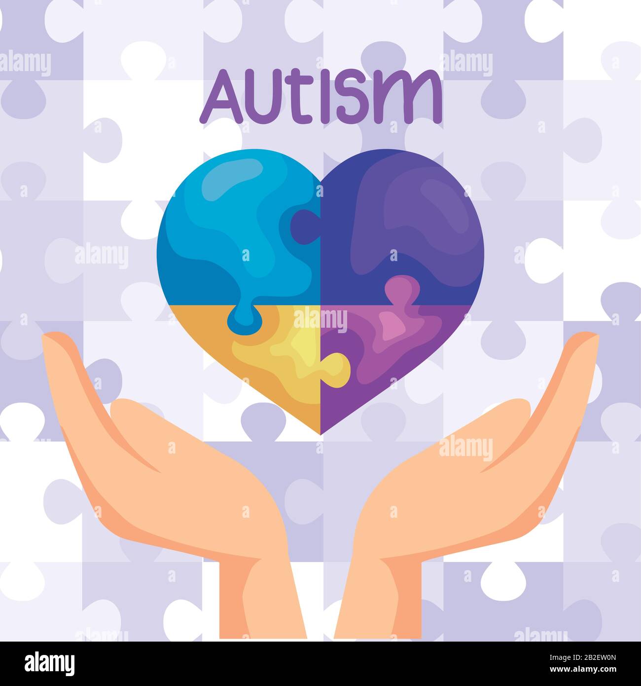 world autism day with hand and heart Stock Vector Image & Art - Alamy