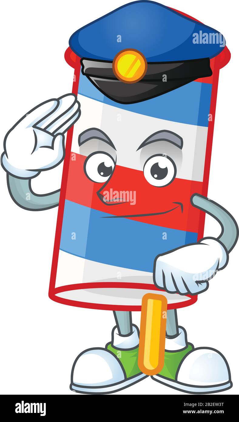 A character design of rocket USA stripes working as a Police officer ...