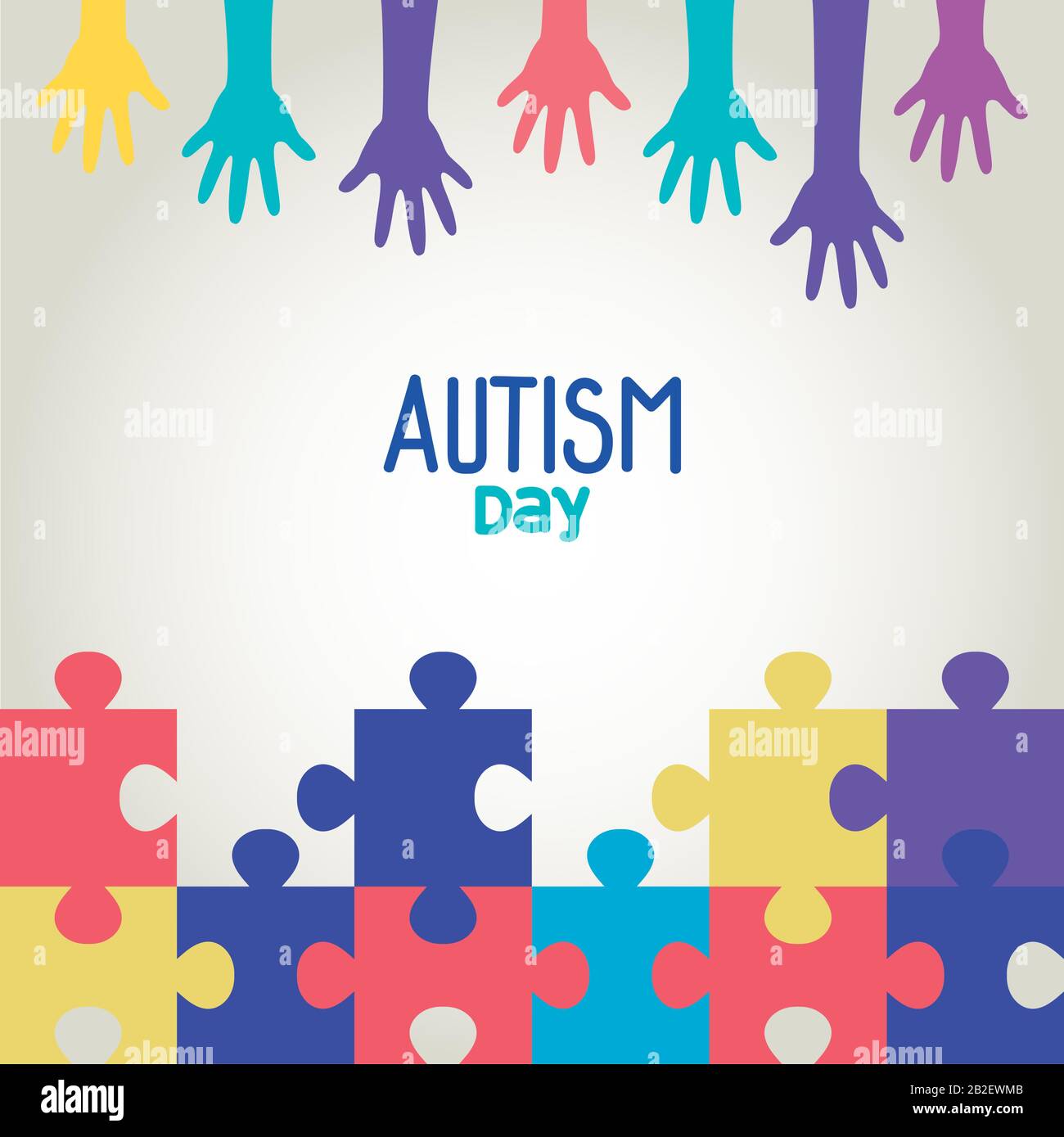 world autism day and hands with puzzle pieces Stock Vector Image & Art ...