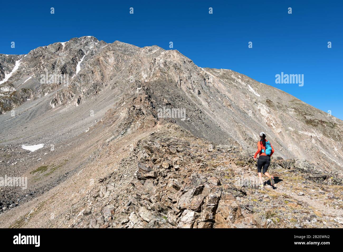 Trail running at Torreys Grays Peak in Colorado, USA Stock Photo - Alamy