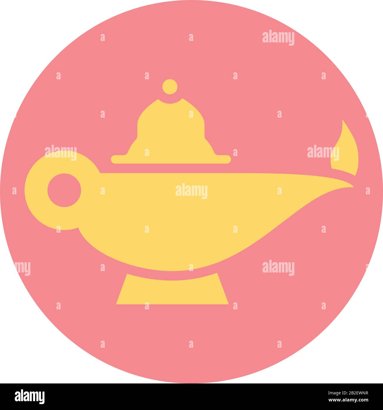 genius lamp over white background, block style icon, vector ...