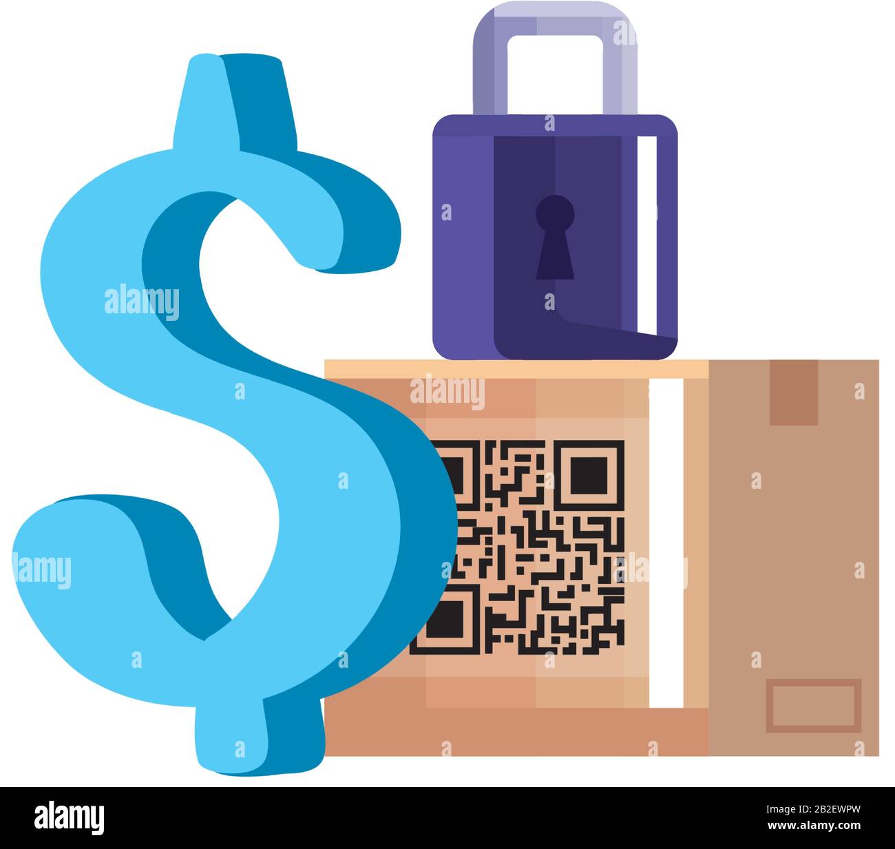 qr code box dollar and padlock vector design Stock Vector Image & Art ...