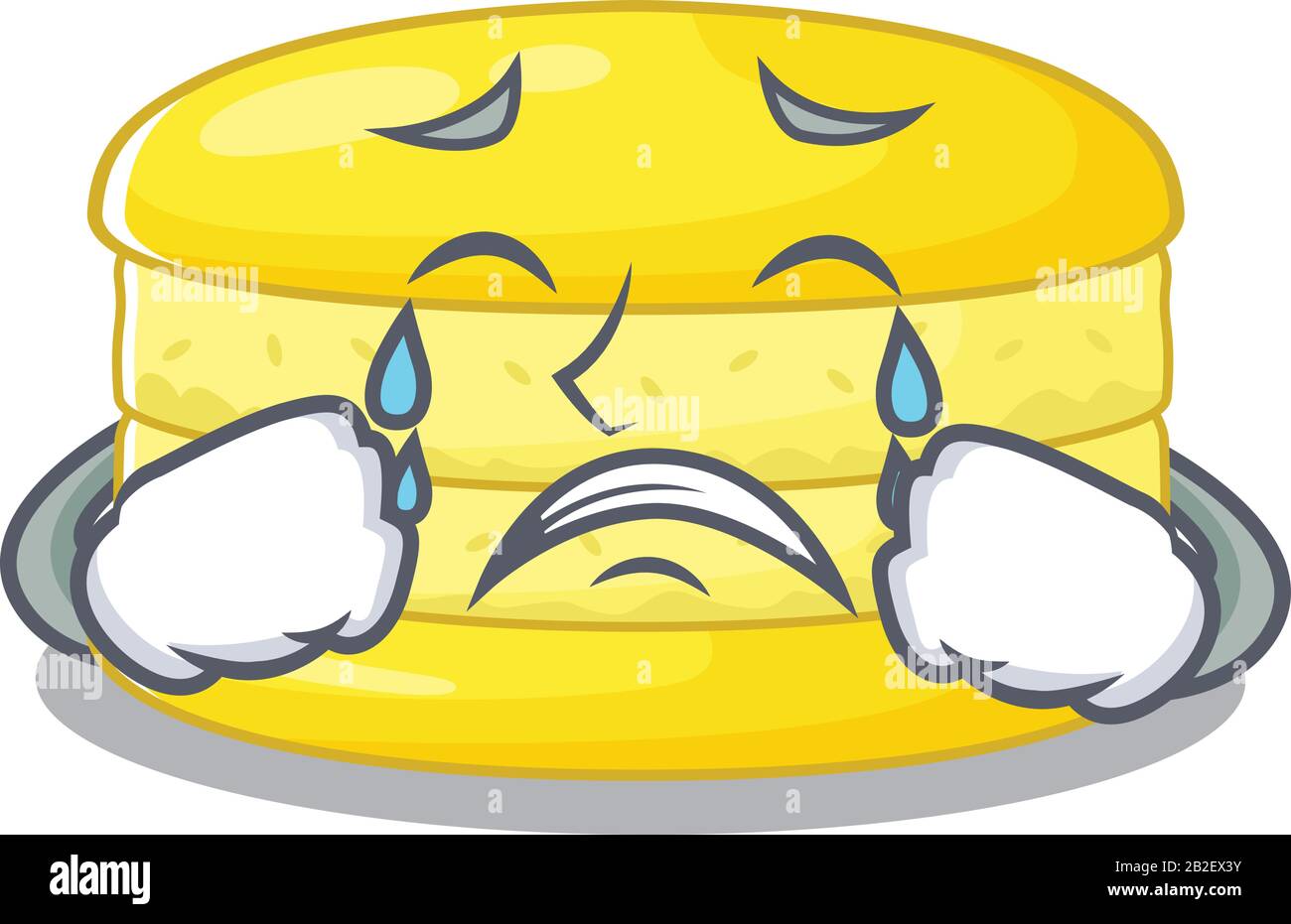 Lemon macaron cartoon character concept with a sad face Stock Vector ...