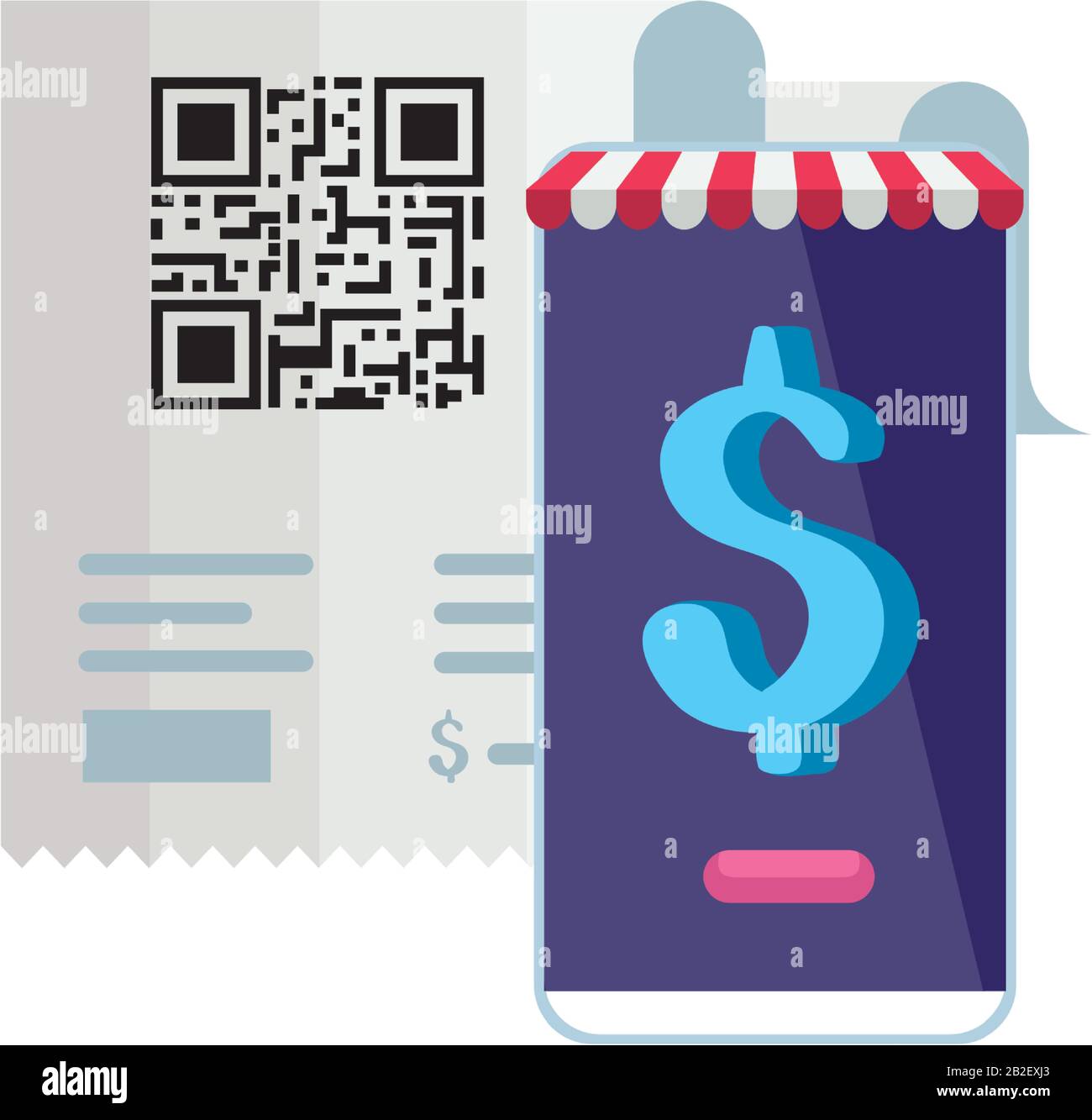 qr code paper and smartphone vector design Stock Vector Image & Art - Alamy
