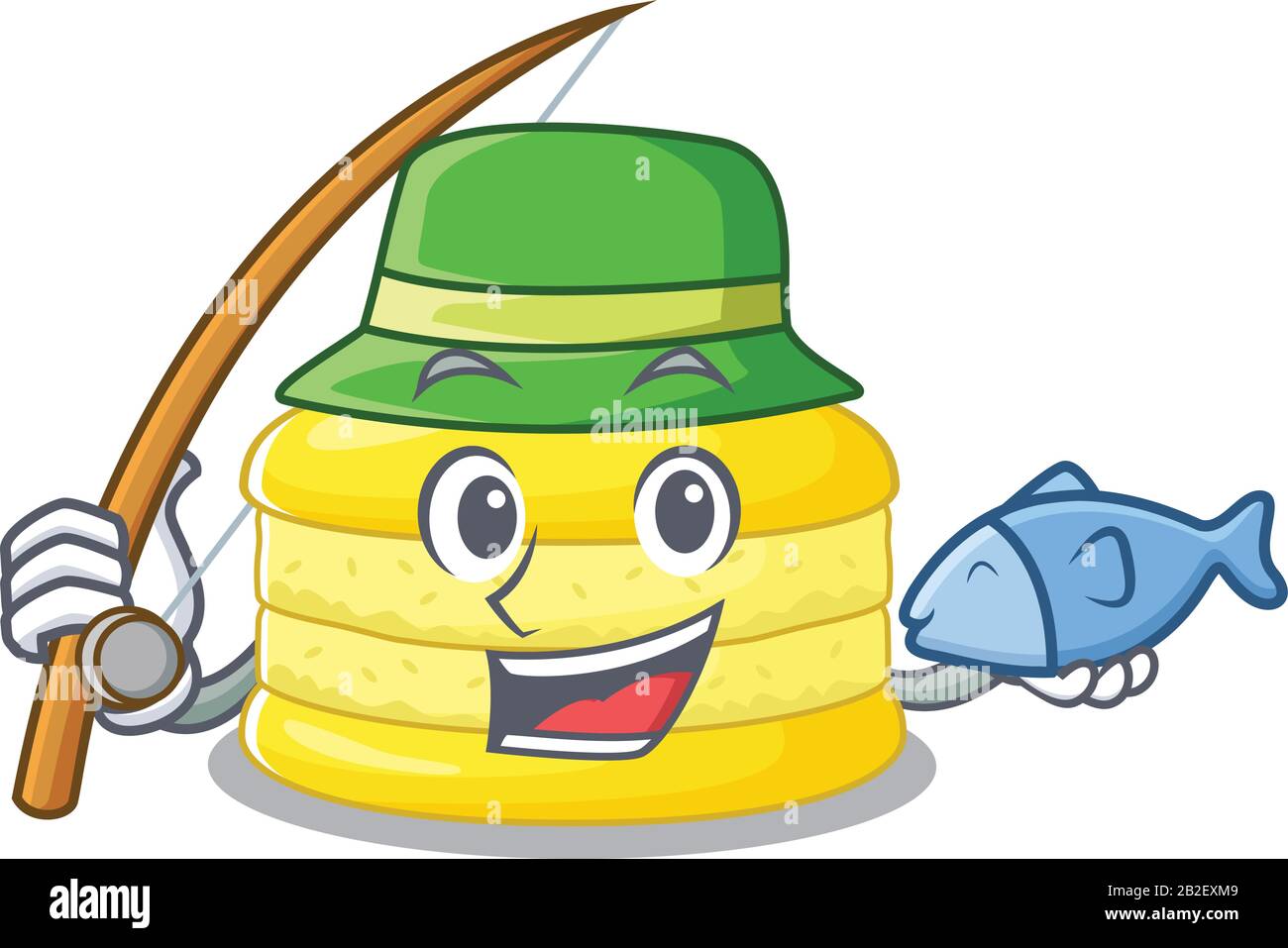 A Picture of happy Fishing lemon macaron design Stock Vector Image ...