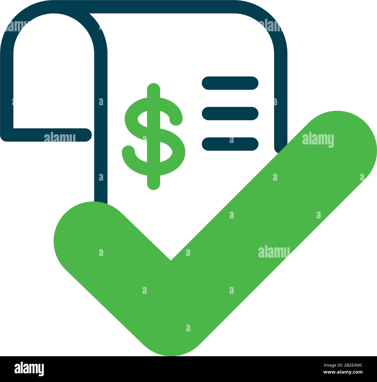 invoice with check symbol icon over white background, half color style ...