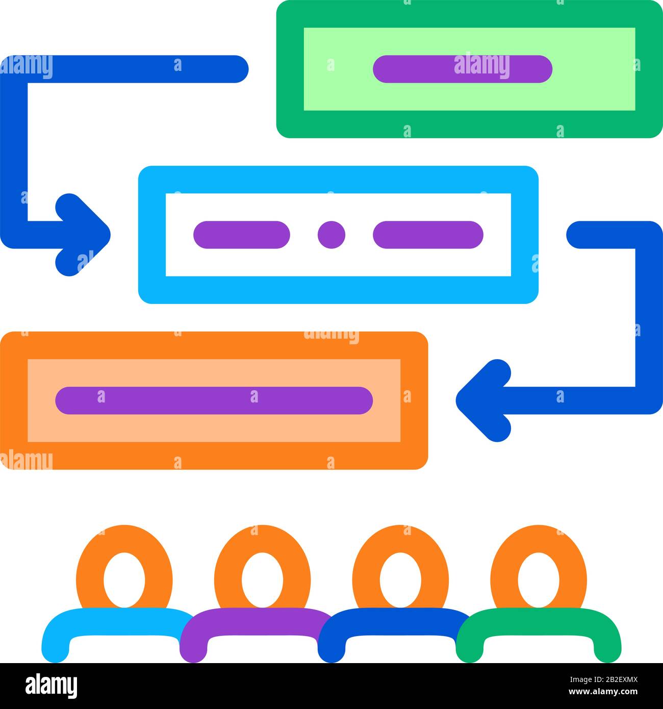 Employees Planning Work Icon Thin Line Vector Stock Vector Image & Art ...