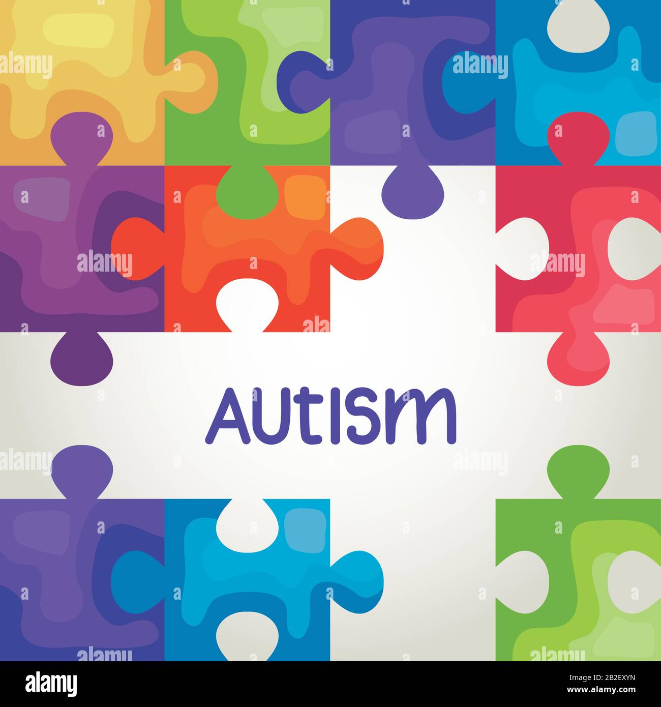 world autism day with puzzle pieces Stock Vector Image & Art - Alamy