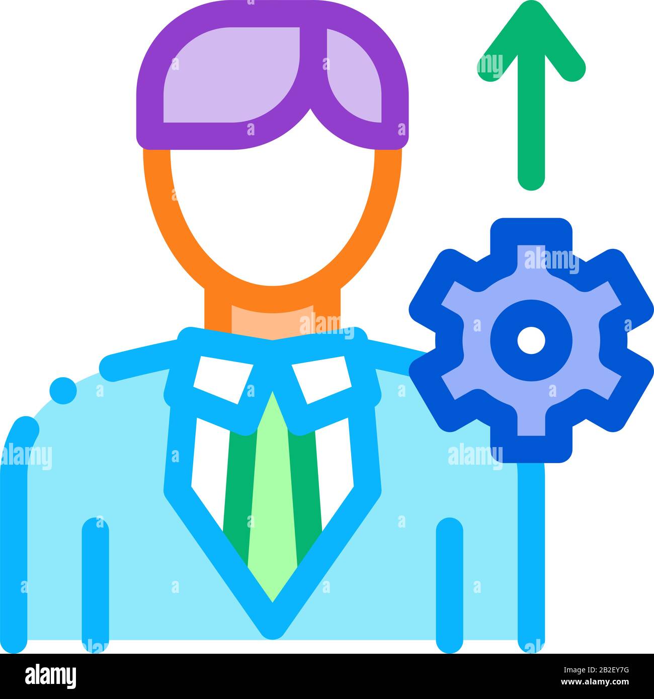 Human Productivity Growth Icon Thin Line Vector Stock Vector Image ...