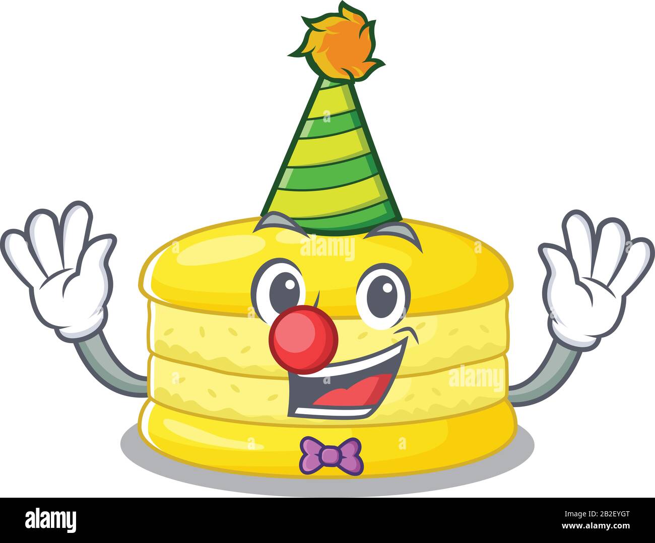 Funny Clown lemon macaron cartoon character mascot design Stock Vector ...