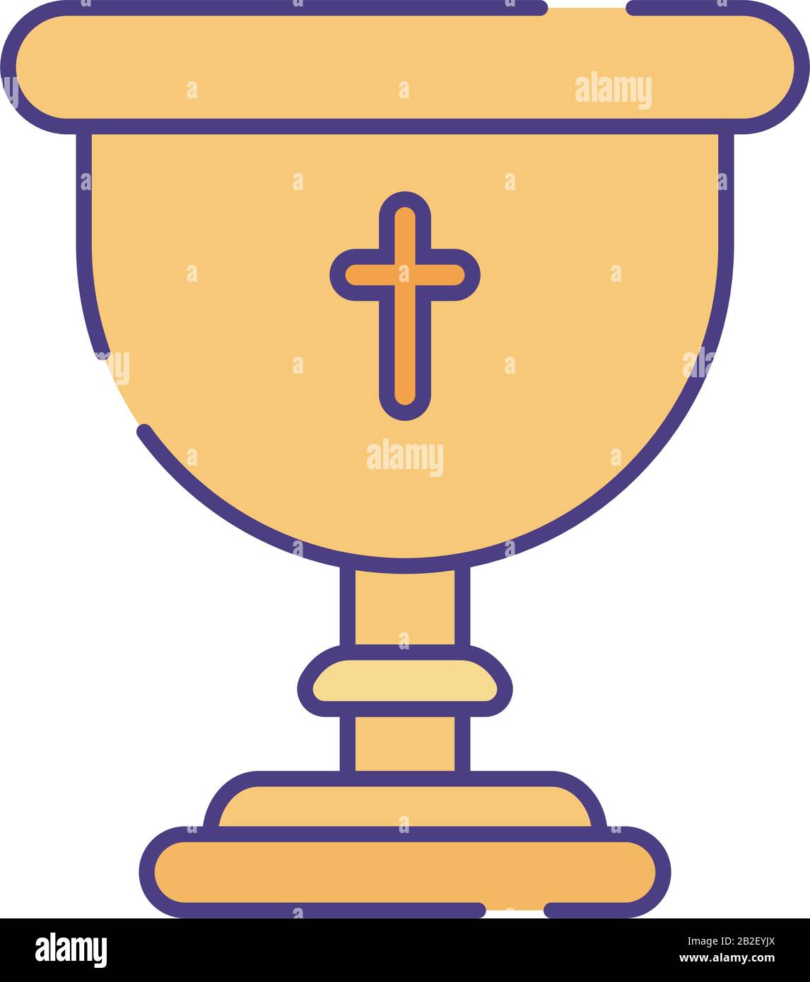 cross inside cup flat style icon design, Religion culture belief ...