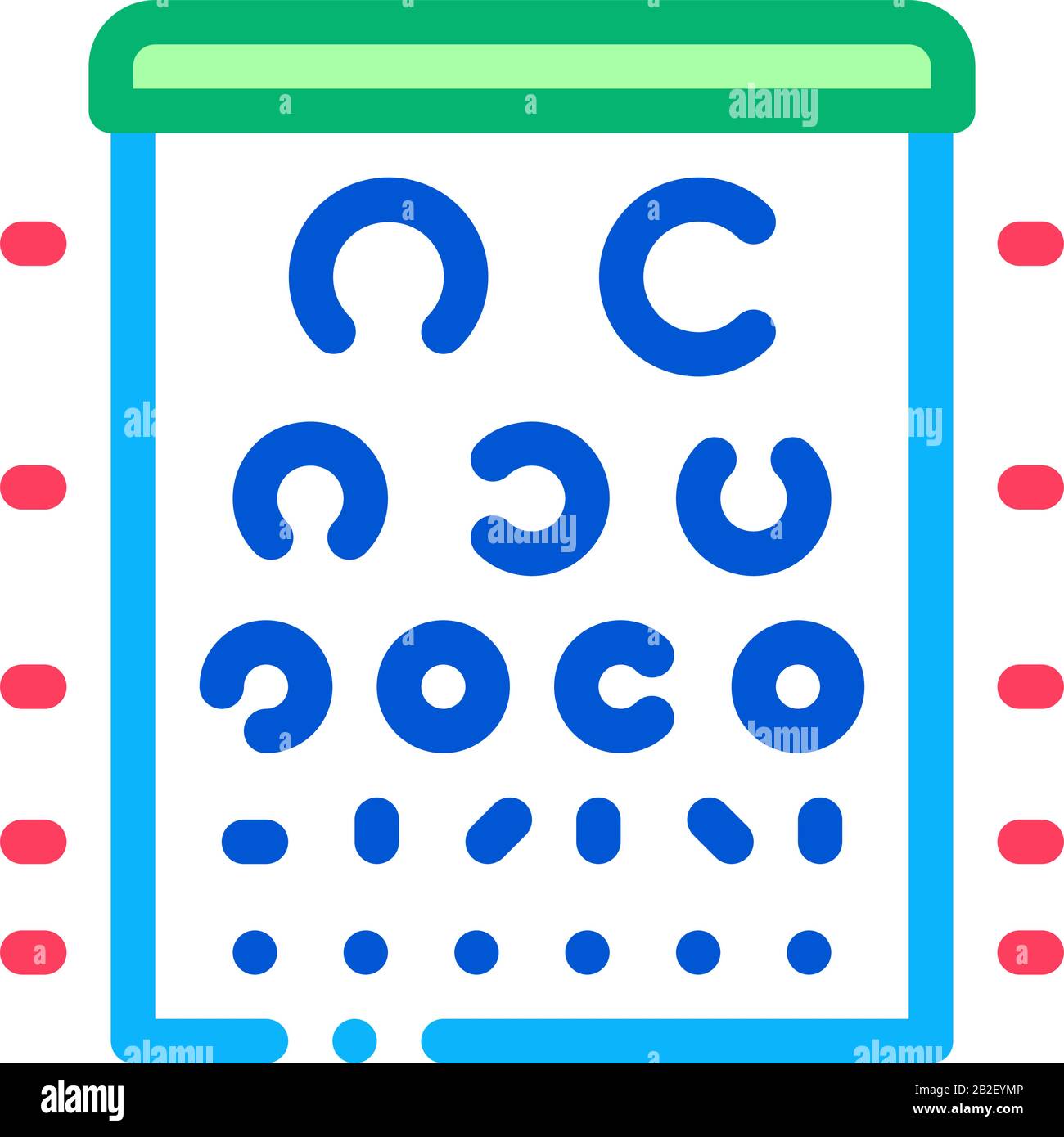 Eyes Ophthalmic Test Chart Icon Thin Line Vector Stock Vector Image ...