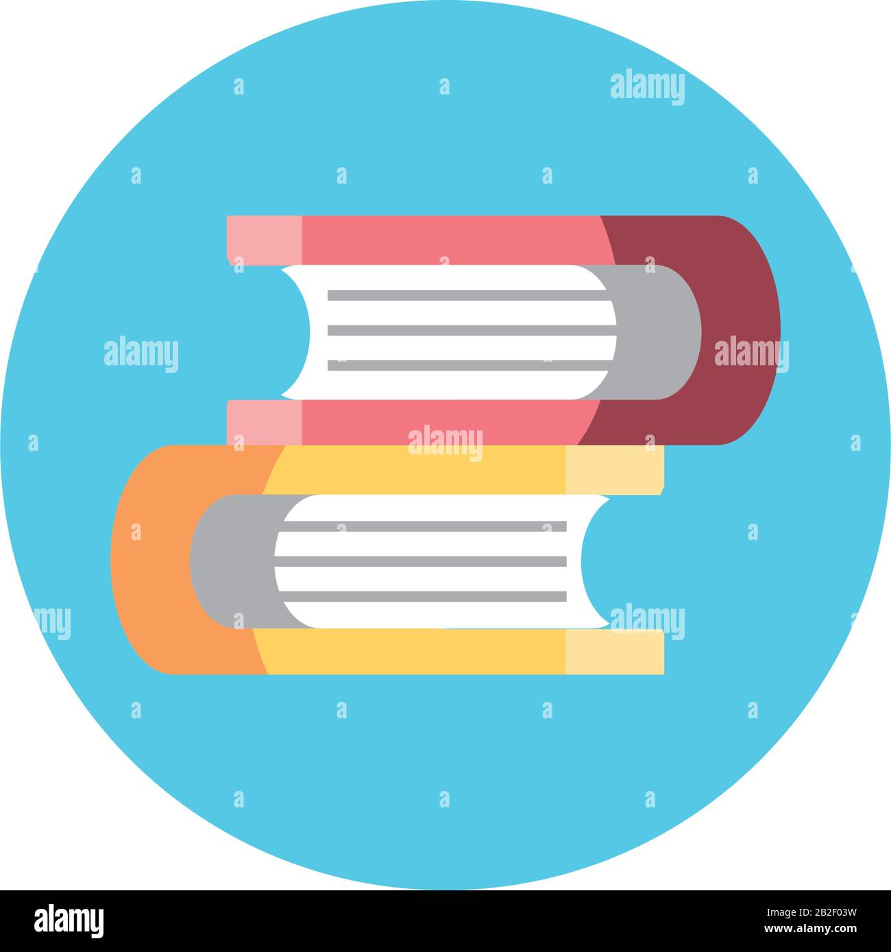 books icon over white background, colorful block style, vector ...