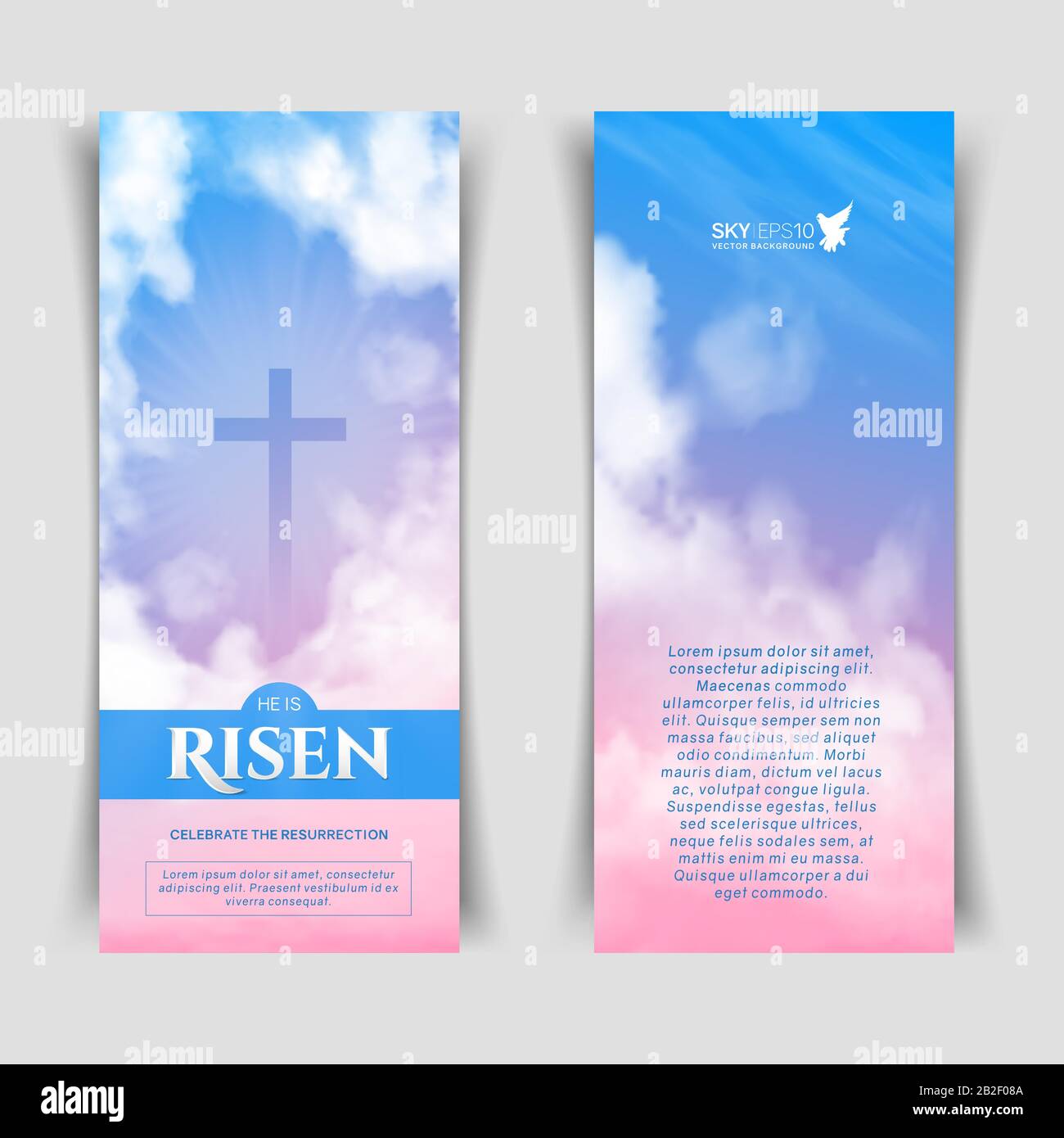 Christian religious design for Easter celebration. Narrow vertical ...