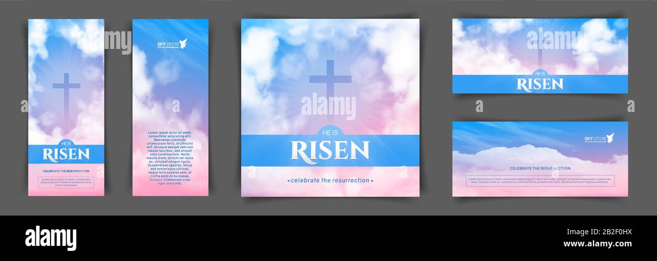 Christian religious design for Easter celebration. A set of vector ...
