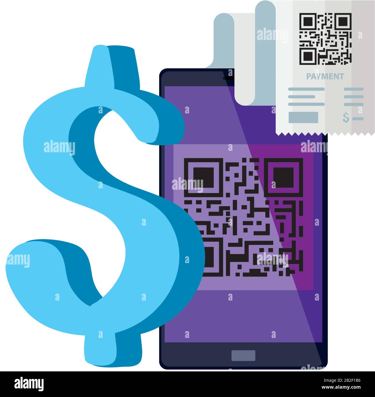 qr code paper and smartphone vector design Stock Vector Image & Art - Alamy