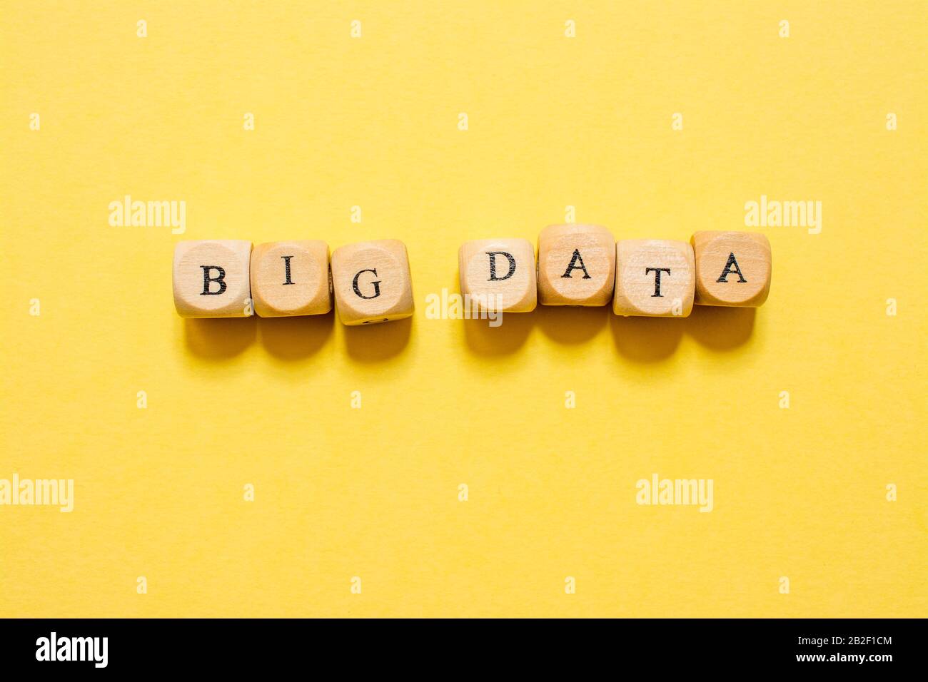 the word Big Data, text made with dice on yellow background Stock Photo ...