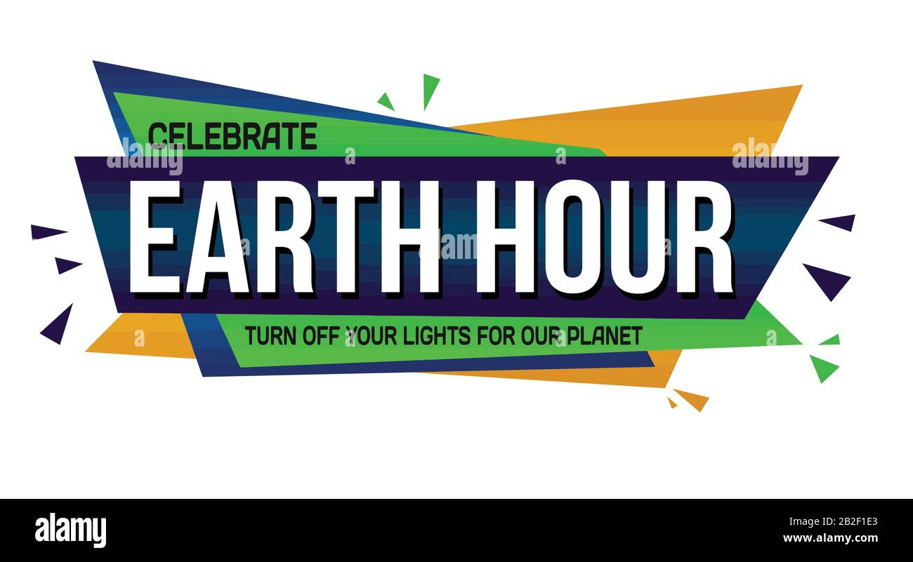 Earth hour banner design on white background, vector illustration Stock ...