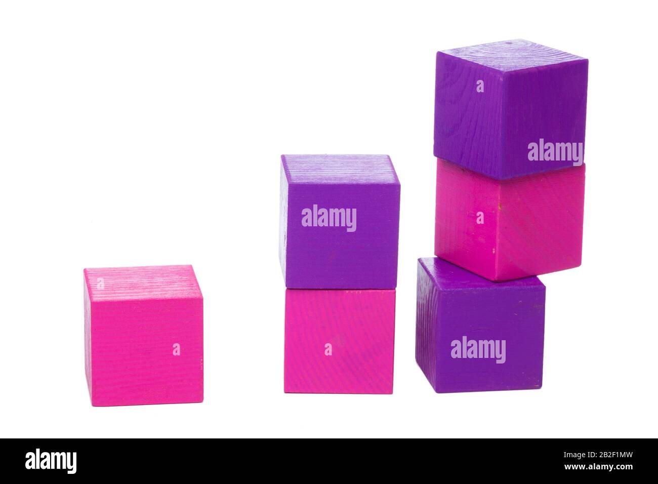 Wooden building blocks isolated on white background Stock Photo - Alamy