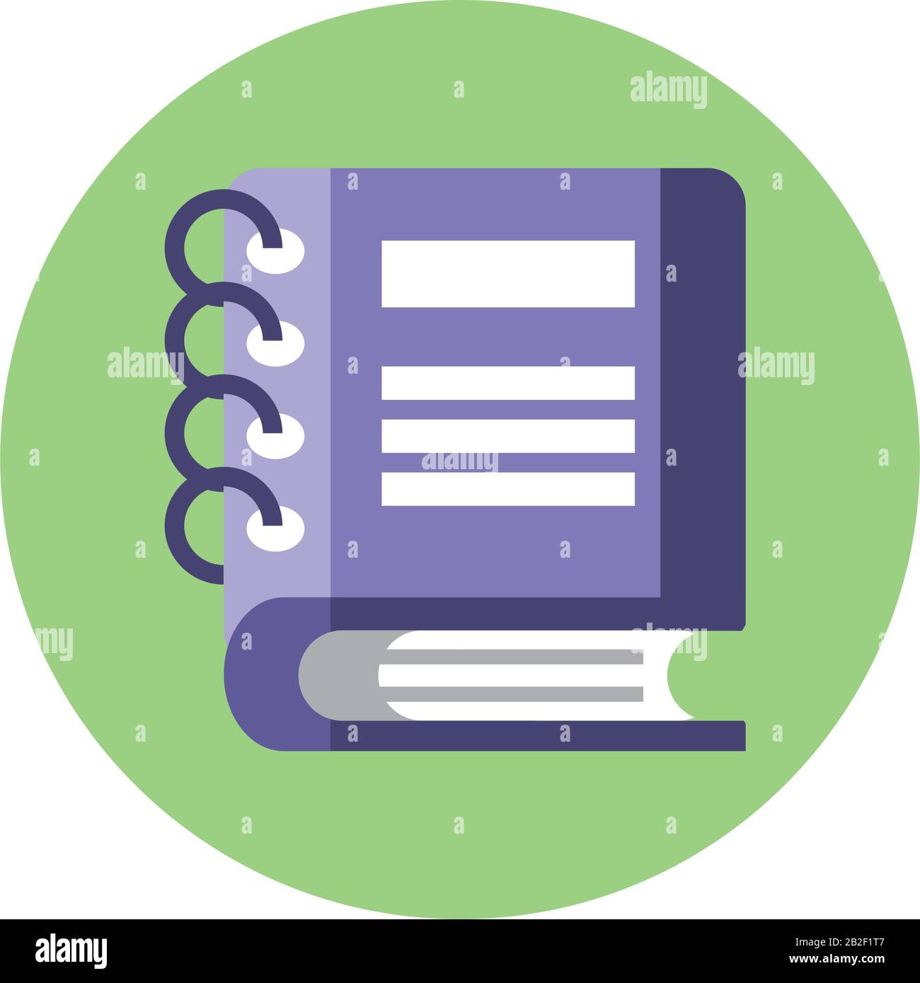 notebook over white background, block style icon, vector illustration ...