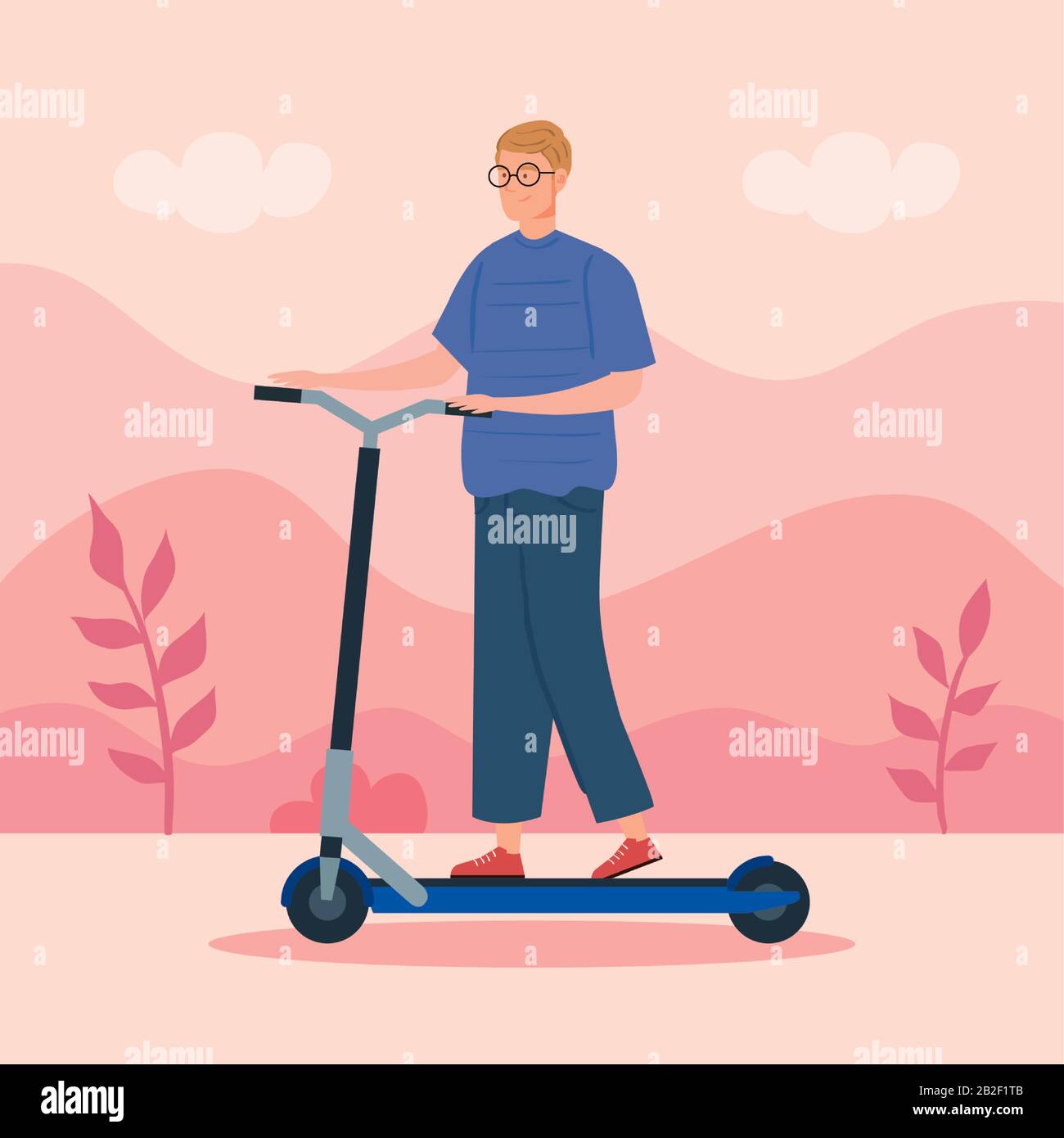 young man in scooter avatar characters Stock Vector Image & Art - Alamy