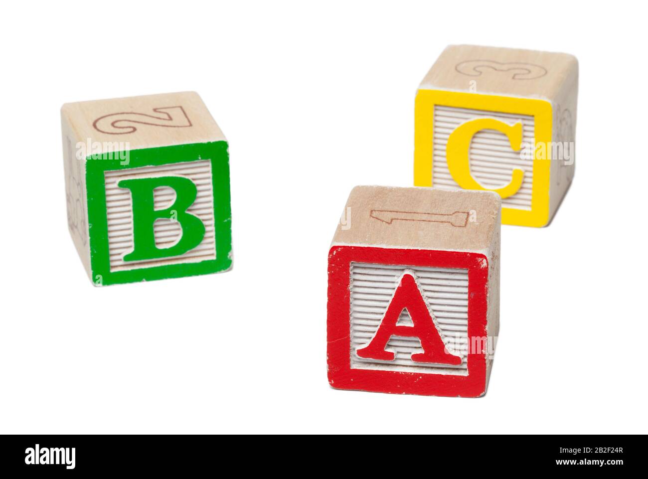 Wooden alphabet blocks isolated on white background Stock Photo - Alamy