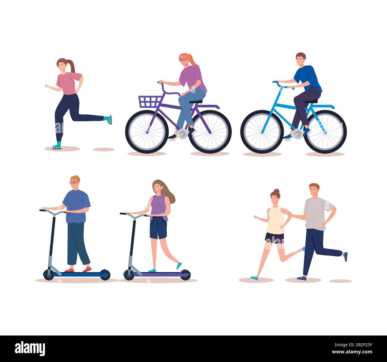 group people performing activities avatar characters Stock Vector Image ...