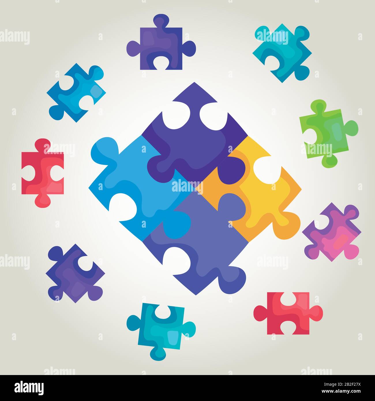 set of puzzle pieces icons Stock Vector Image & Art - Alamy