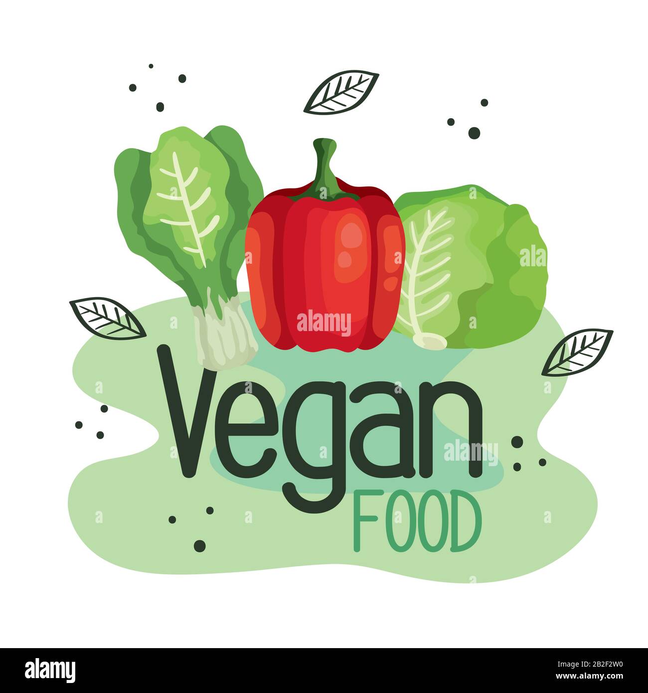 vegan food poster with bell pepper and vegetables Stock Vector Image ...