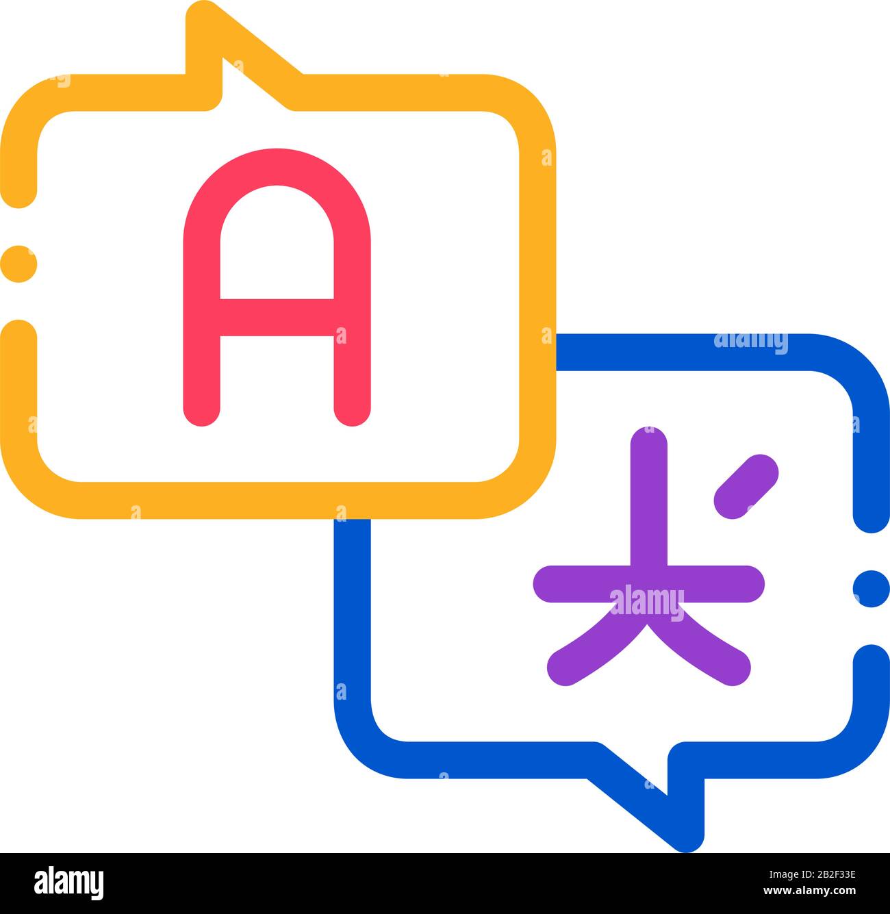 Speak In Different Languages Icon Thin Line Vector Stock Vector Image ...