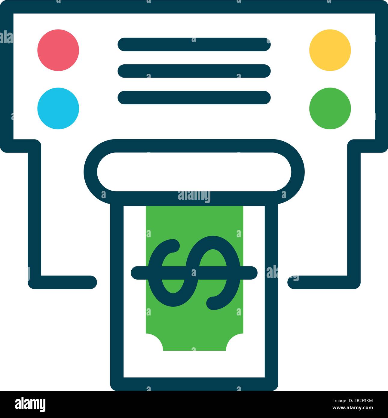 printer with money bill icon over white background, half color style ...