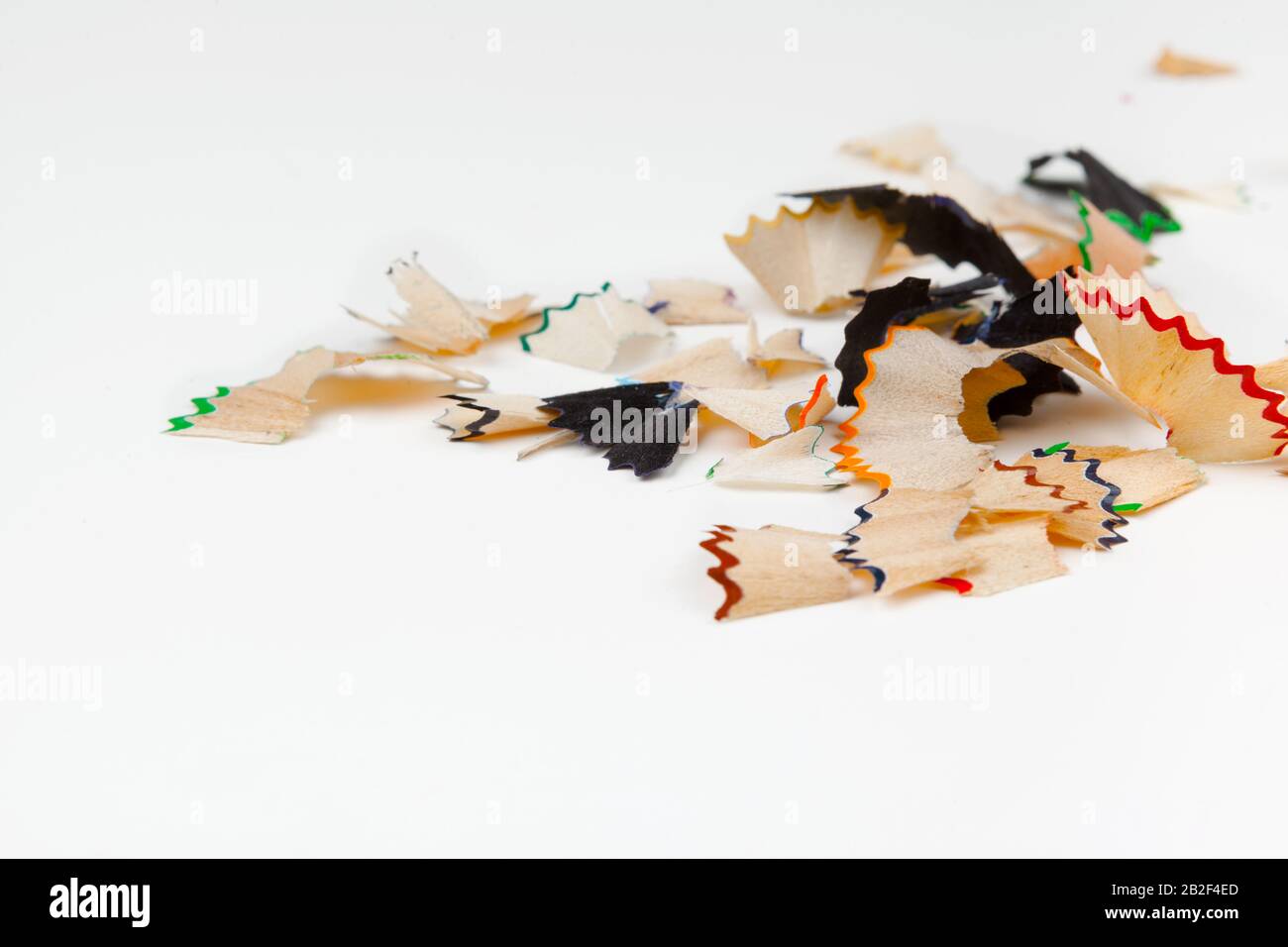 sharped pencils with Pencil Shaving isolated on white Stock Photo - Alamy