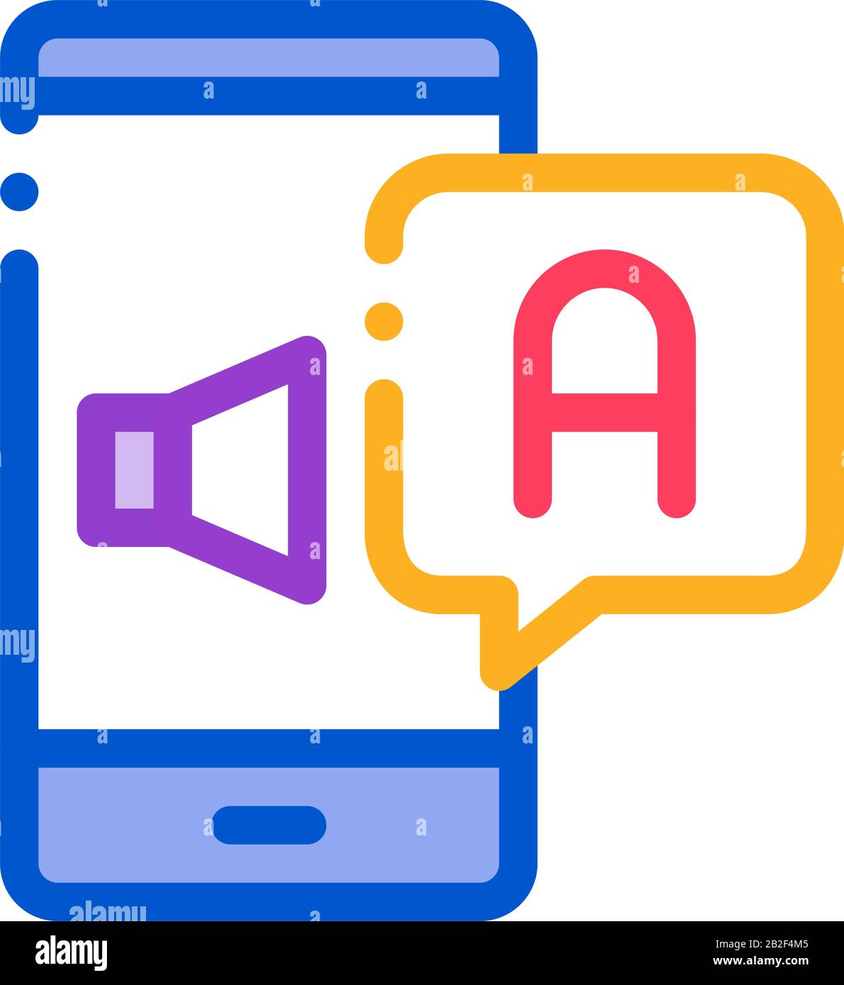 Smartphone Translator App Icon Thin Line Vector Stock Vector Image ...