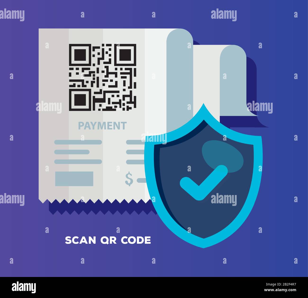 qr code paper and shield vector design Stock Vector Image & Art - Alamy