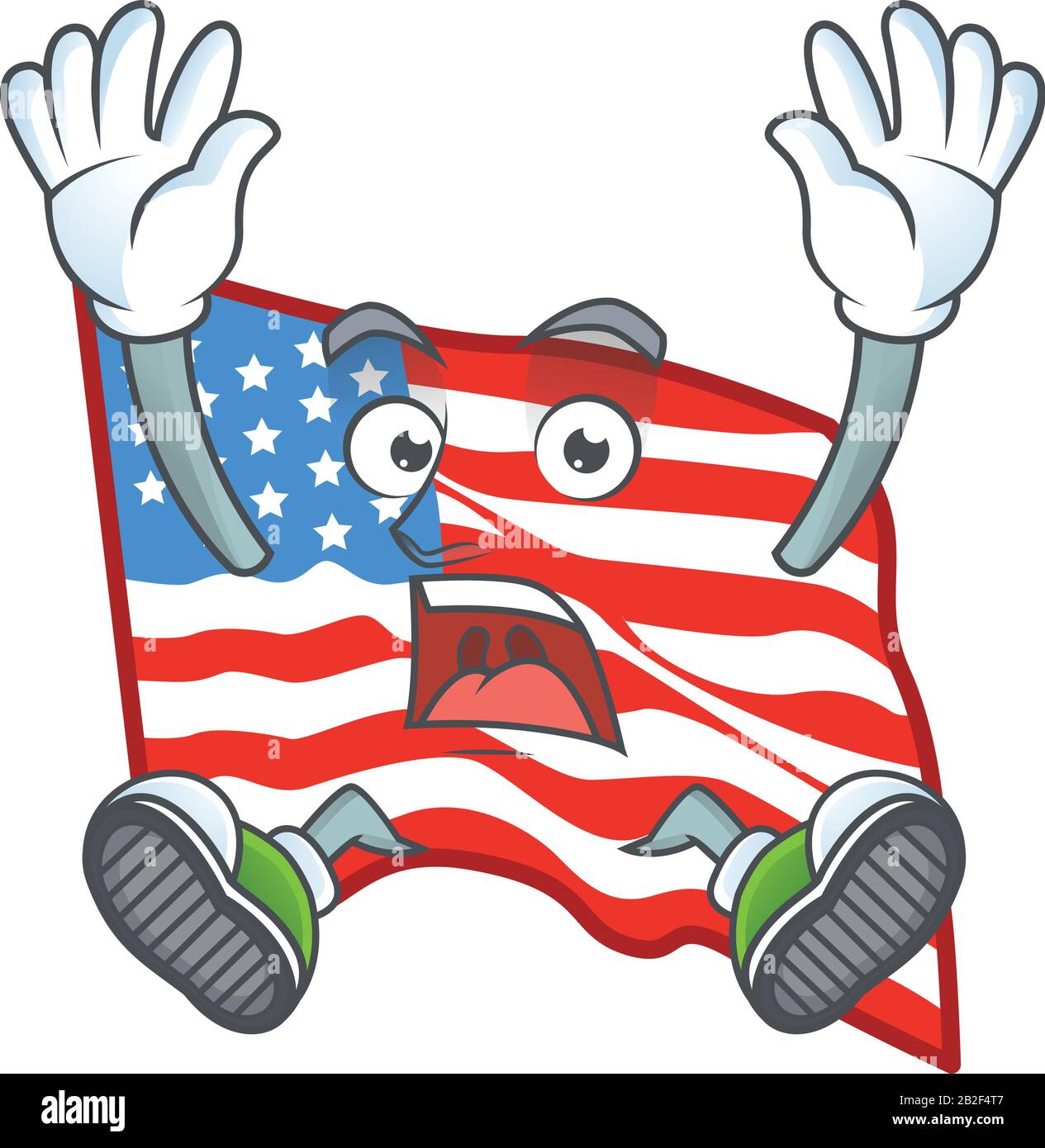 A picture of USA flag cartoon design with shocking gesture Stock Vector ...