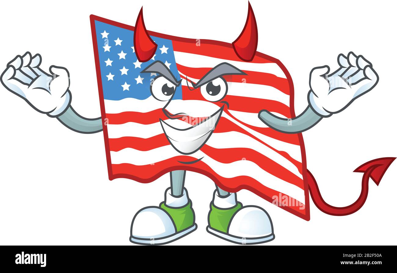 A cruel devil USA flag Cartoon character design Stock Vector Image ...