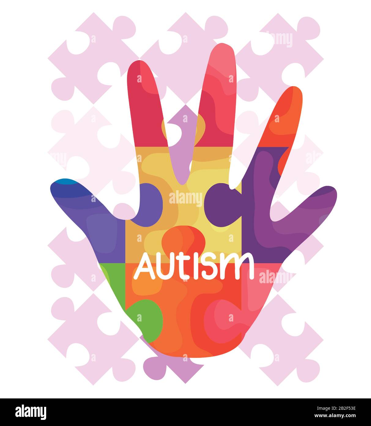 world autism day and hand with puzzle pieces Stock Vector Image & Art ...