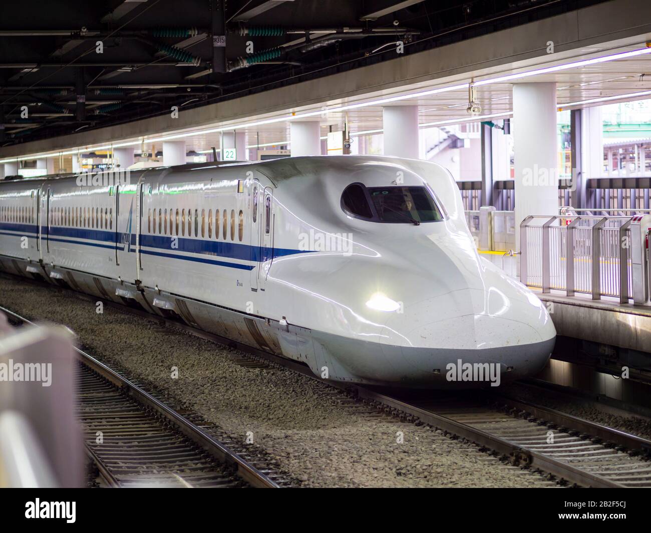 Tokyo, Japan - 13 Oct 2018: a N700 series Shinkansen bullet train for ...