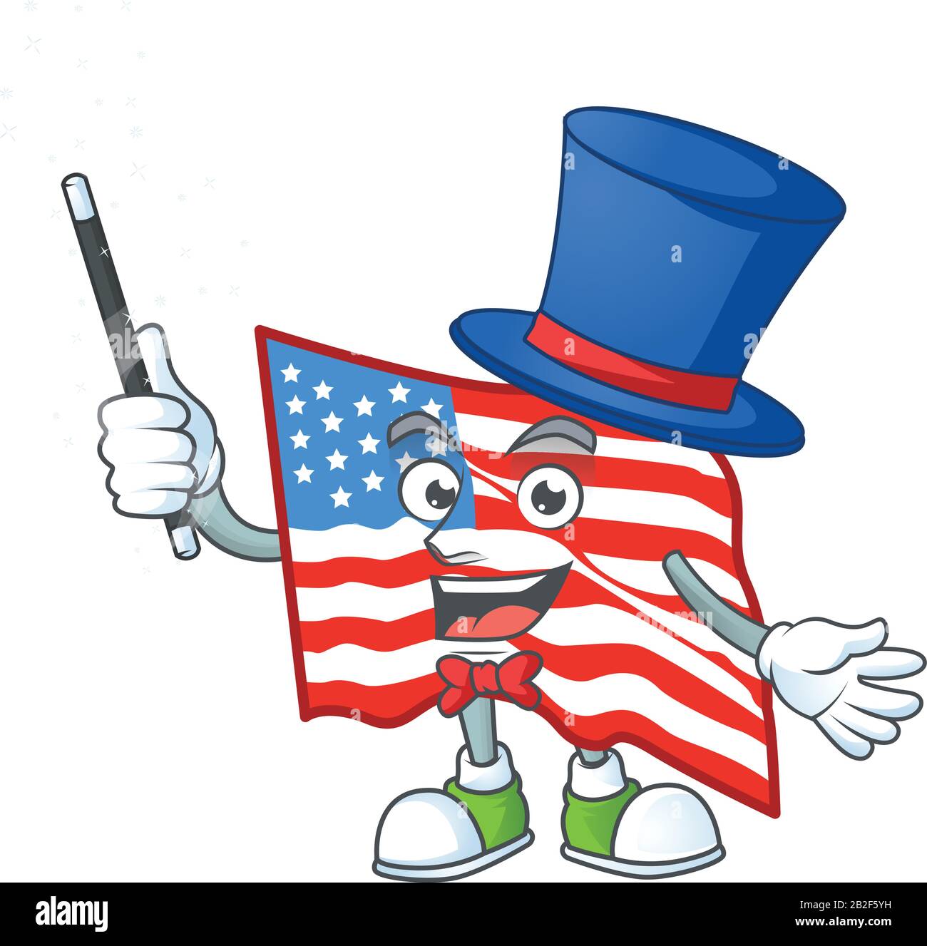 A character of USA flag performance as a Magician Stock Vector Image ...