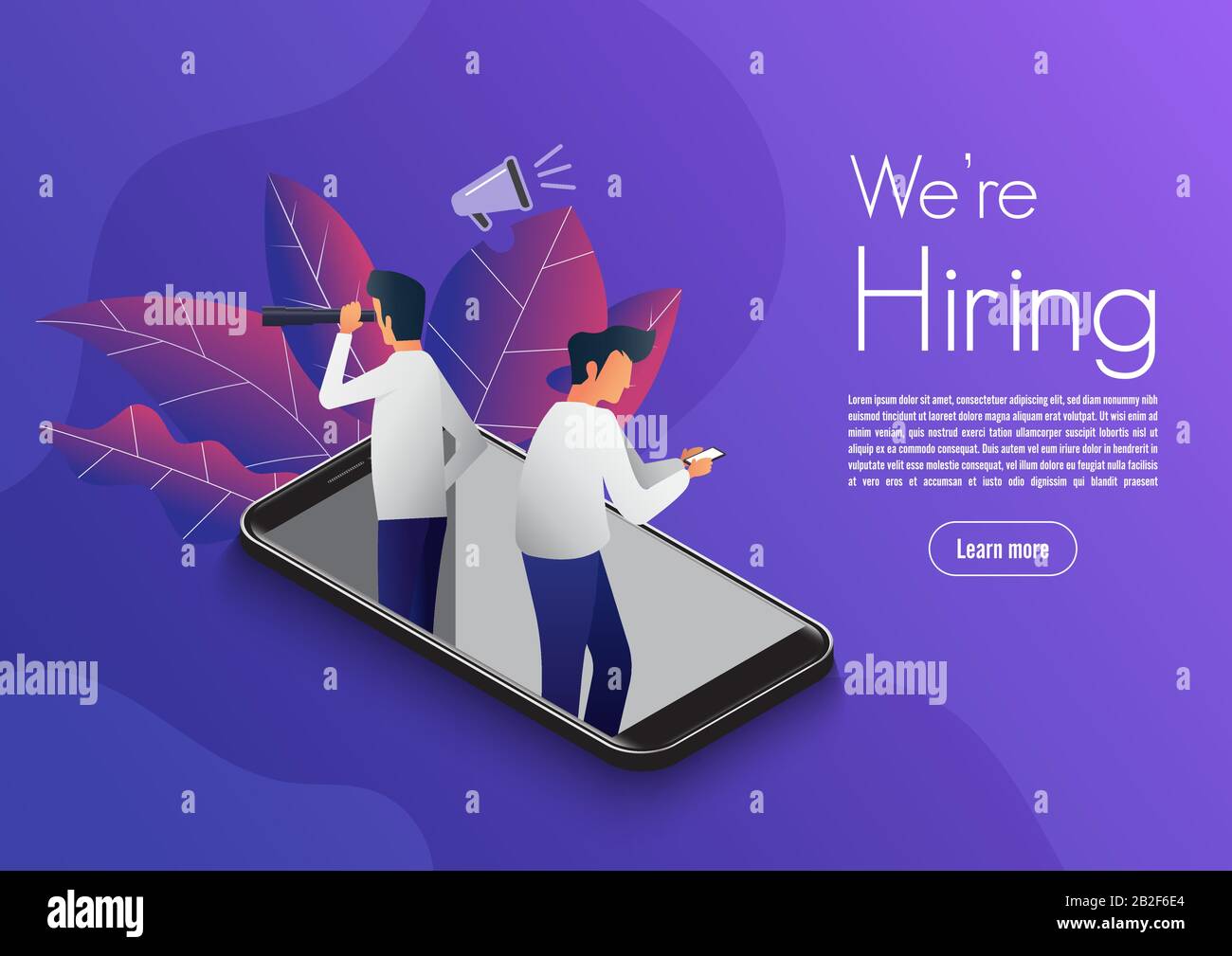 Illustrate design concept The finding employee. HR job seeking. Website ...