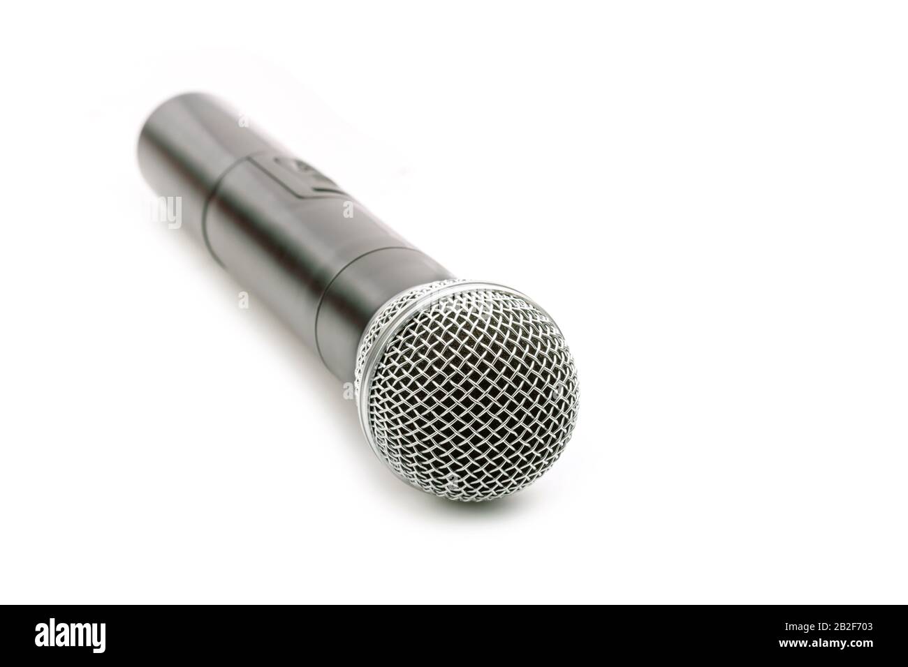 Close up new wireless microphone isolated on white background Stock ...