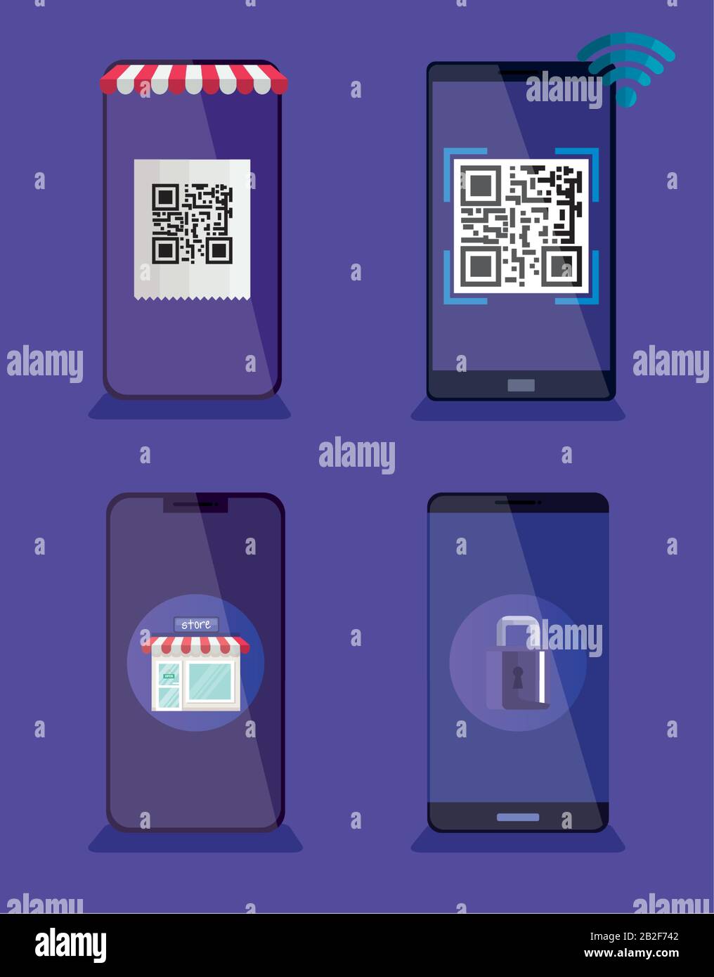 qr code and smartphones vector design Stock Vector Image & Art - Alamy