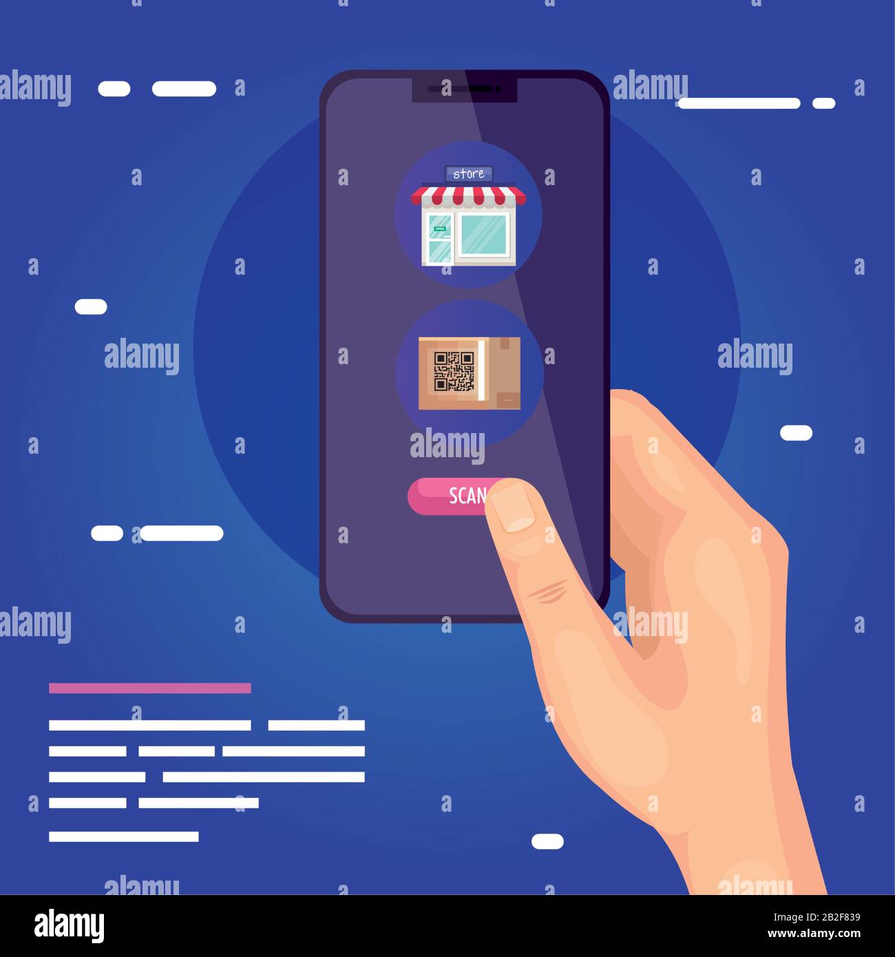 qr code box and store inside smartphone vector design Stock Vector ...