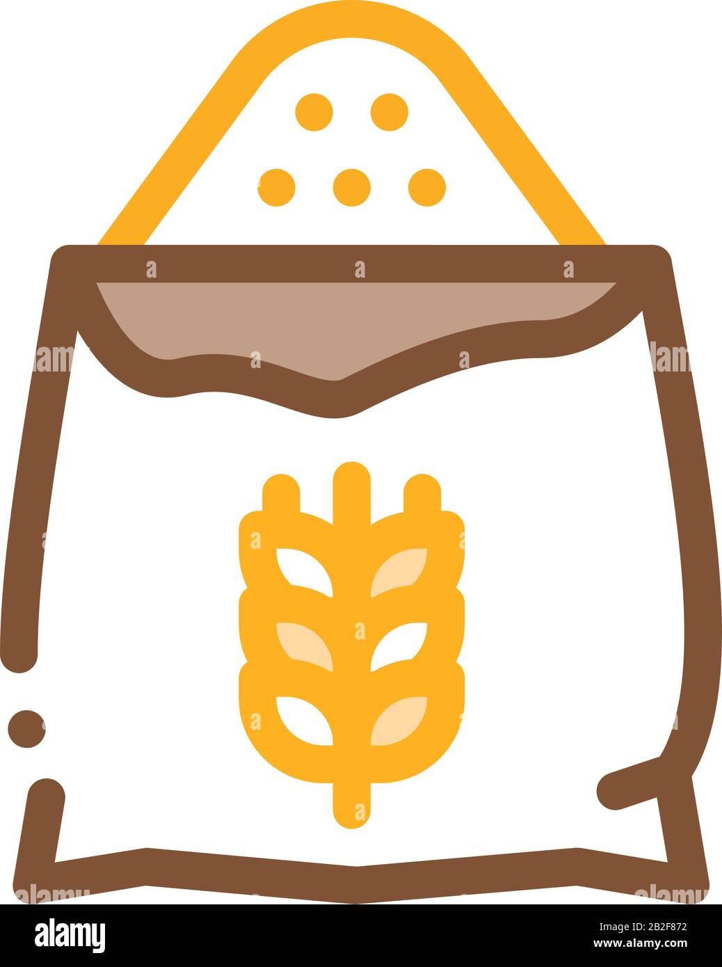 Bag Of Natural Wheat Flour Icon Thin Line Vector Stock Vector Image ...