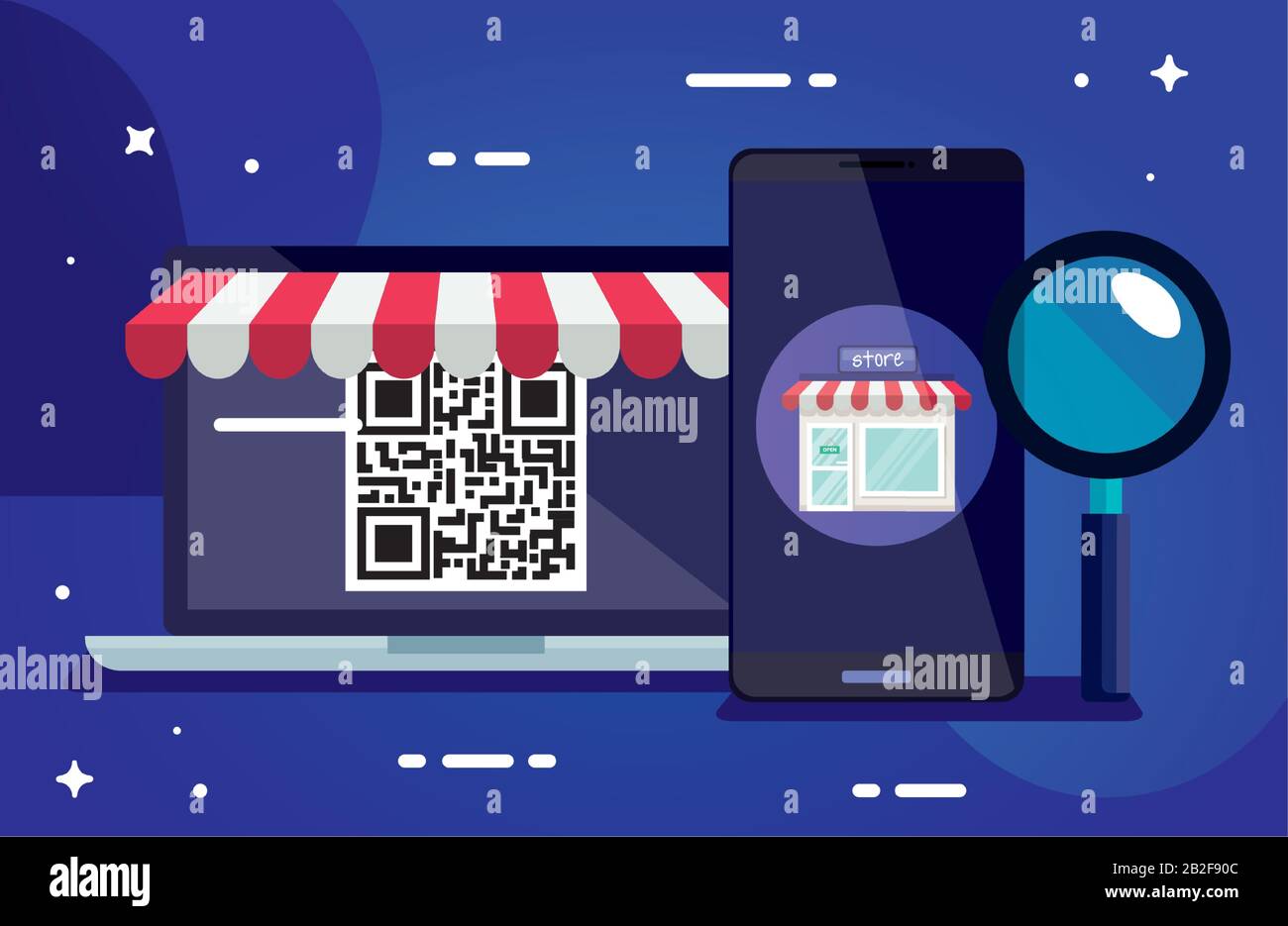 qr code laptop smartphone and lupe vector design Stock Vector Image ... qr code laptop smartphone and lupe vector design Stock Vector Image ...