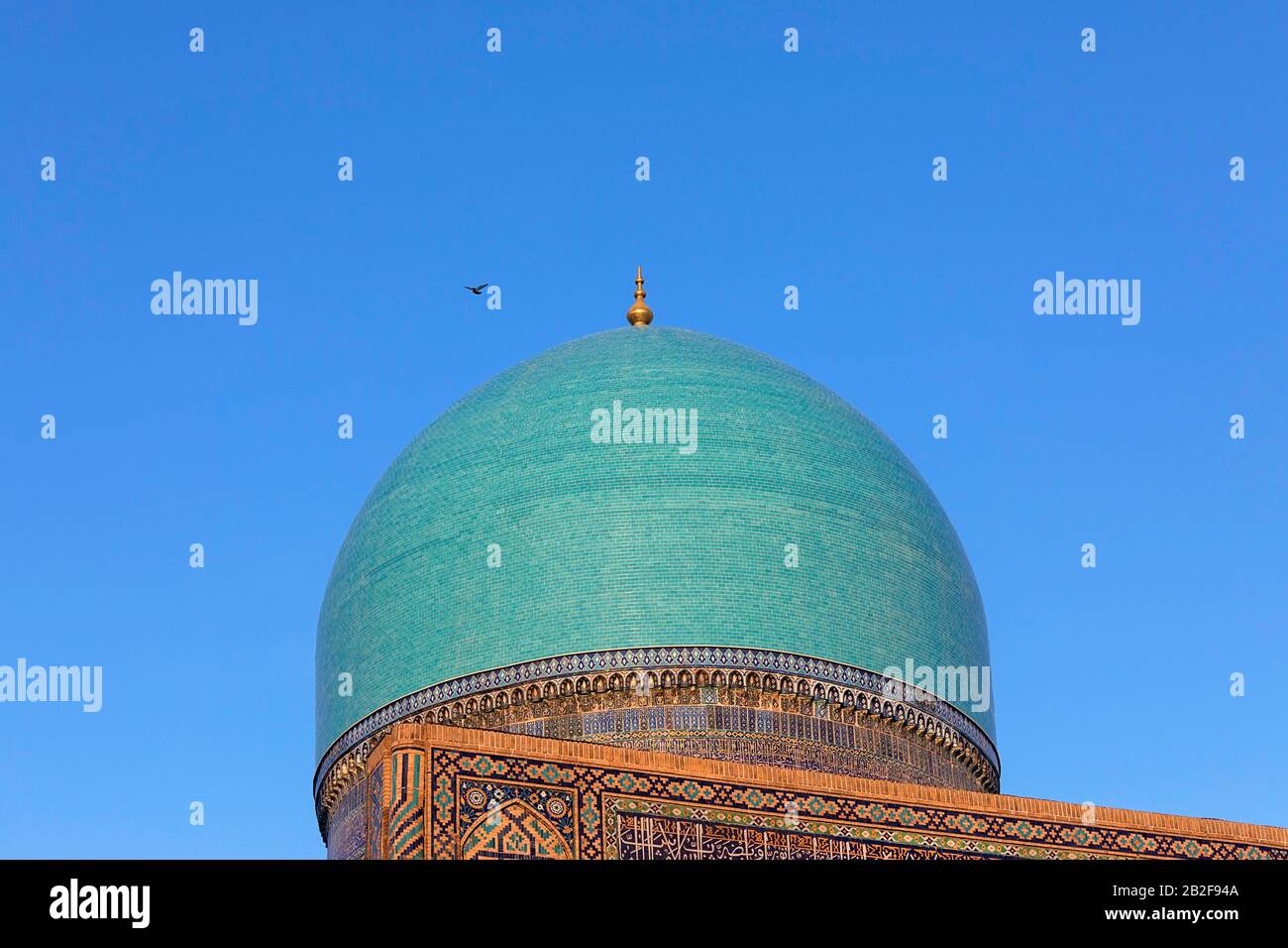 Blue dome, the Registan, the heart of the ancient city of Samarkand ...