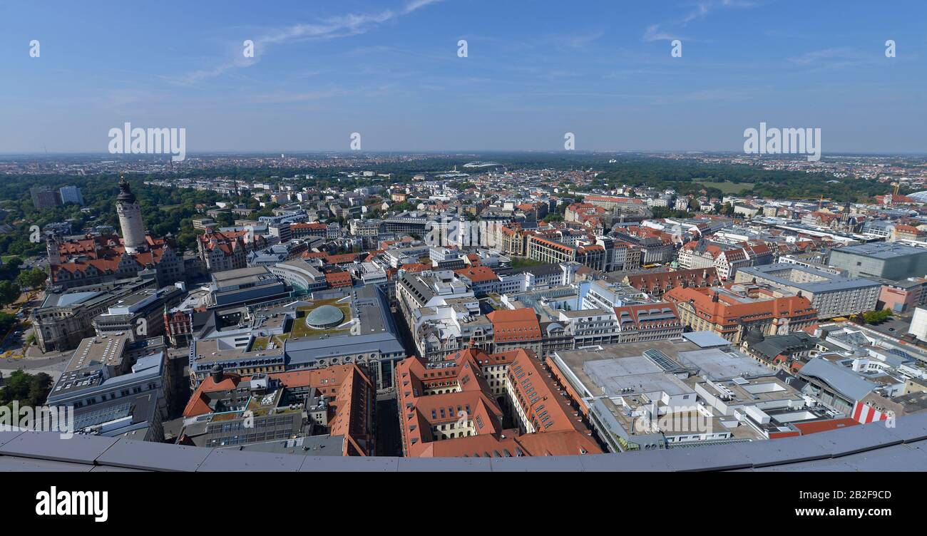 Panorama, Ausssichtsplattform City-Hochhaus, Leipzig, Sachsen ...