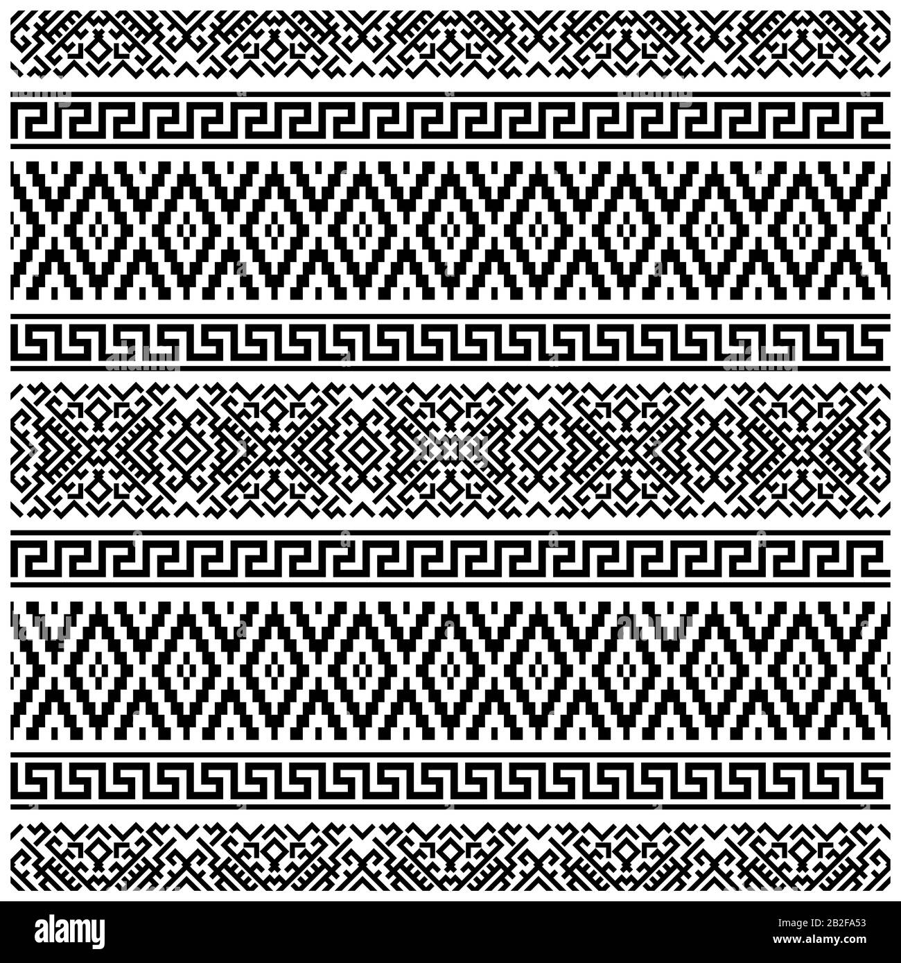 Aztec Pattern Black And White Simple