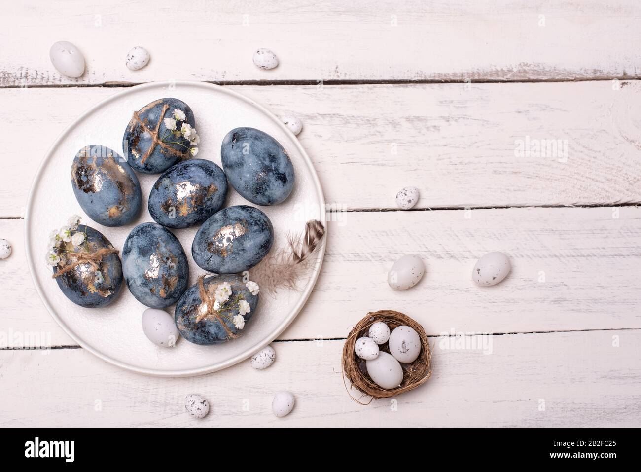 Frame background with robin blue eggs eggs with copy space for text ...