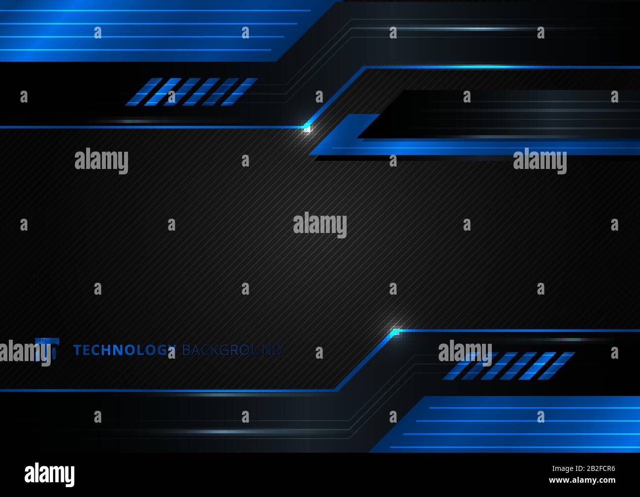 Abstract technology geometric blue and black color shiny motion ...